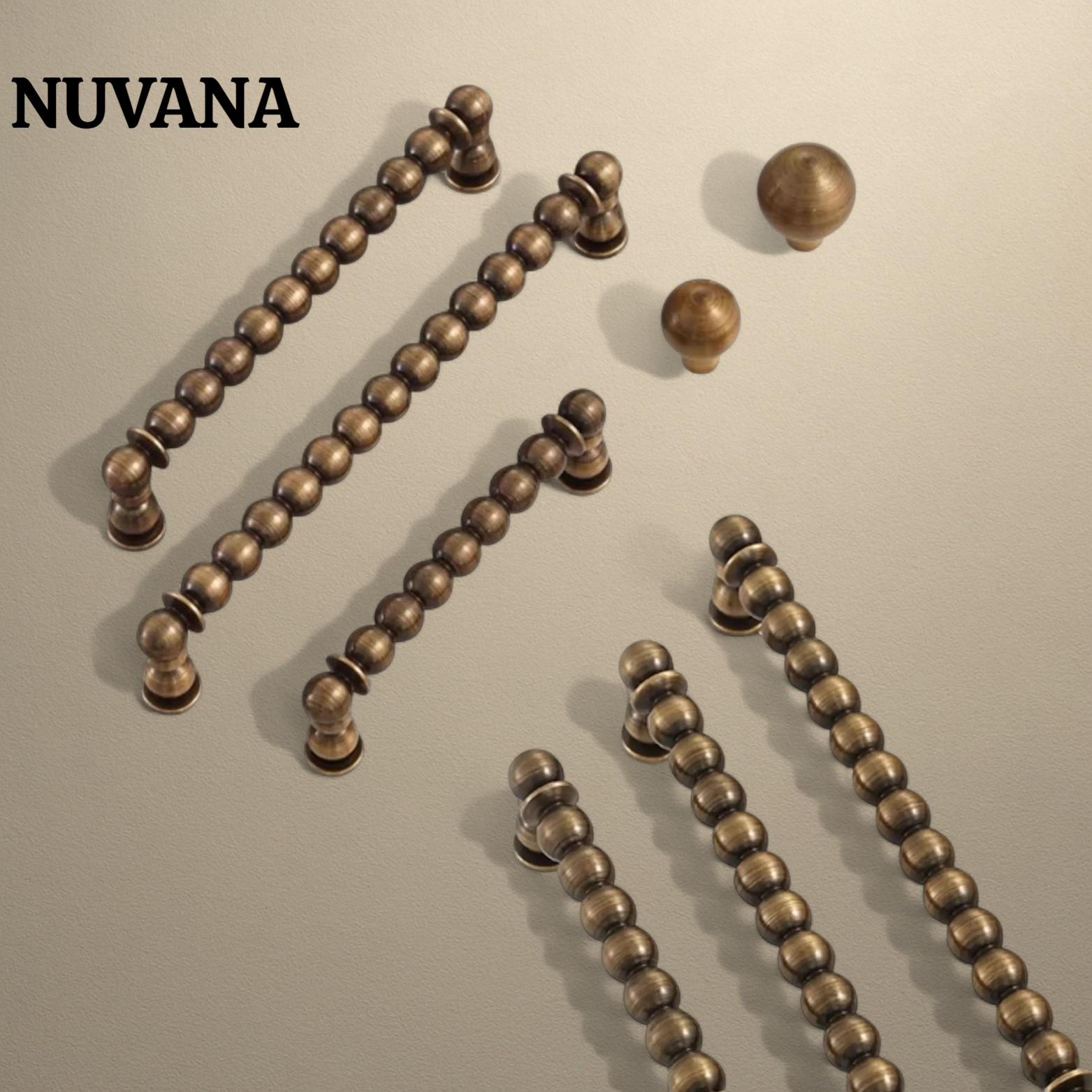 Bead Antique Brass Drawer Knobs & Pulls – Vintage Round Ball Cupboard ...
