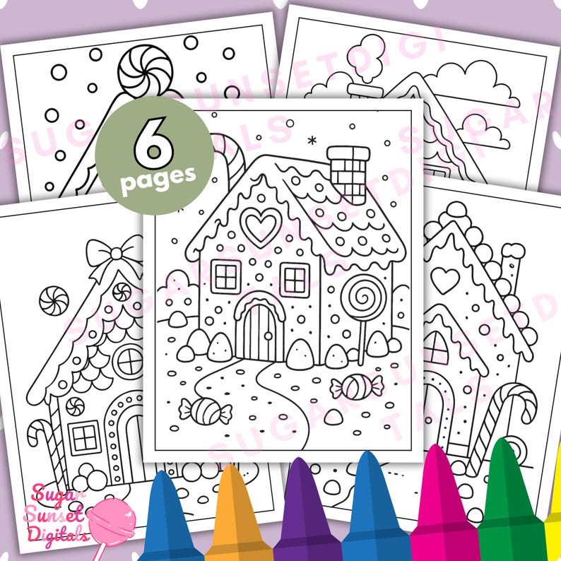 Gingerbread House Coloring Pages Christmas Coloring Sheets Holiday ...