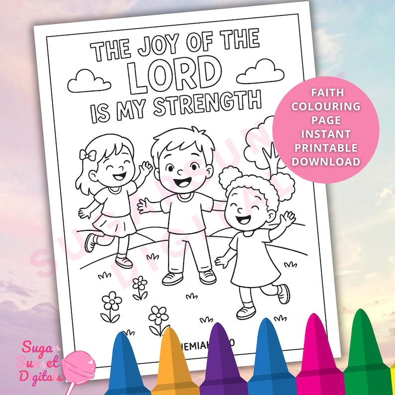Bible Verse Coloring Page the Joy of the Lord is My Strength Faith ...