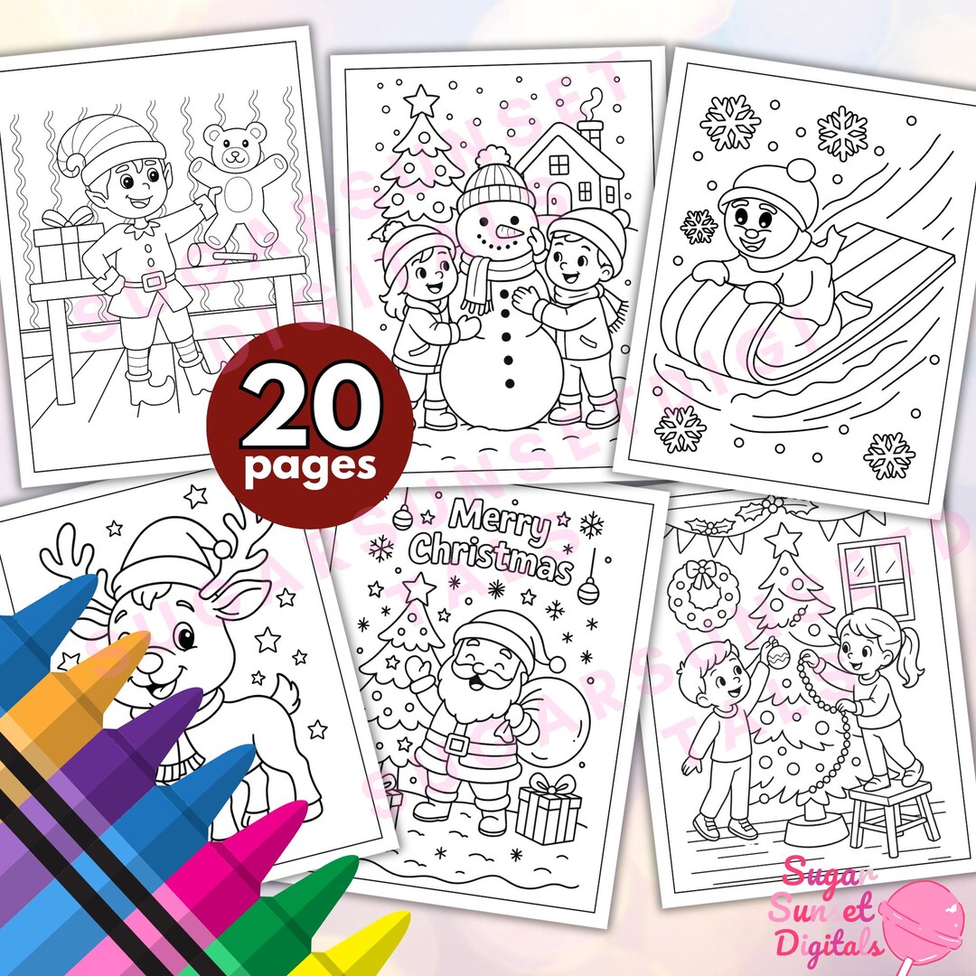 Christmas Coloring Pages | 20 Holiday Activity Sheets (PDF) - Etsy