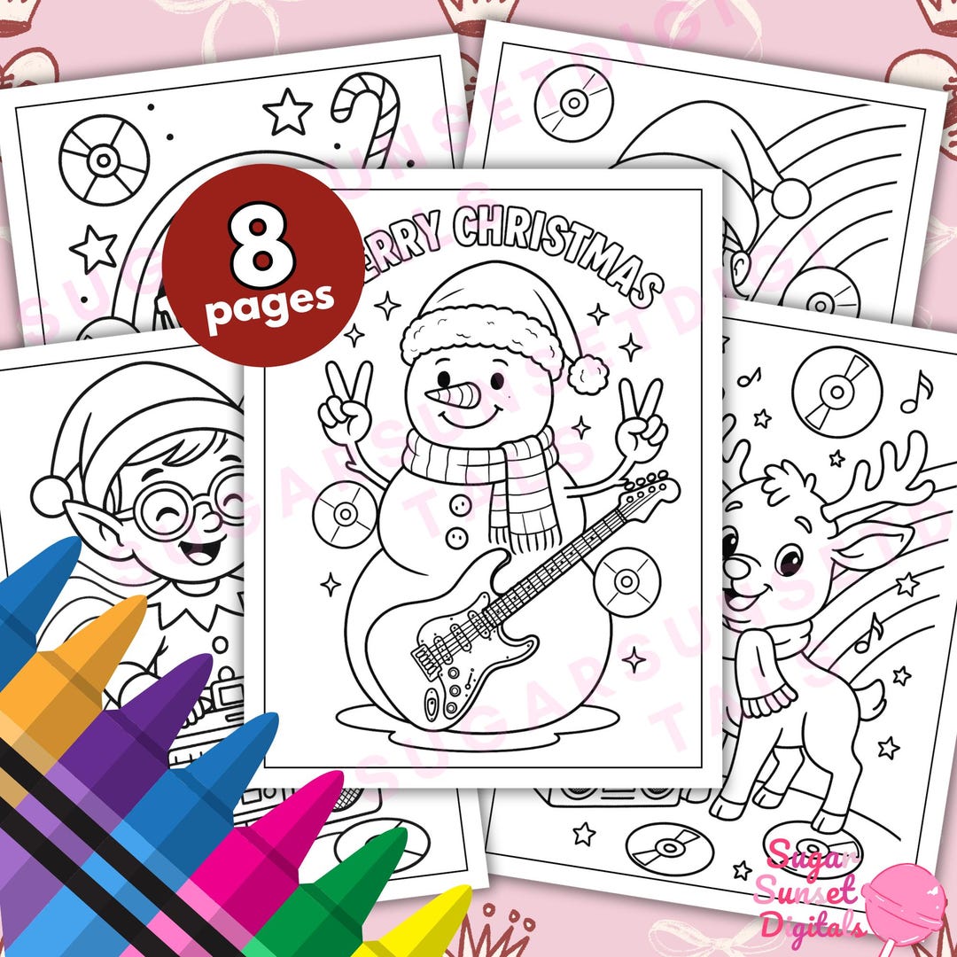 Retro Christmas Coloring Pages: Vintage Holiday Designs (PDF) - Etsy