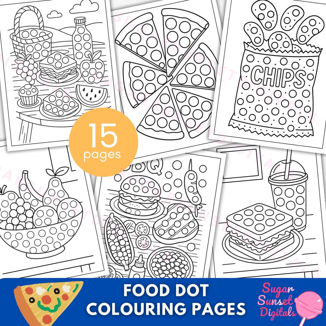 Food Dot Marker Coloring Pages Printable Do-a-dot Activity for Kids Fun ...