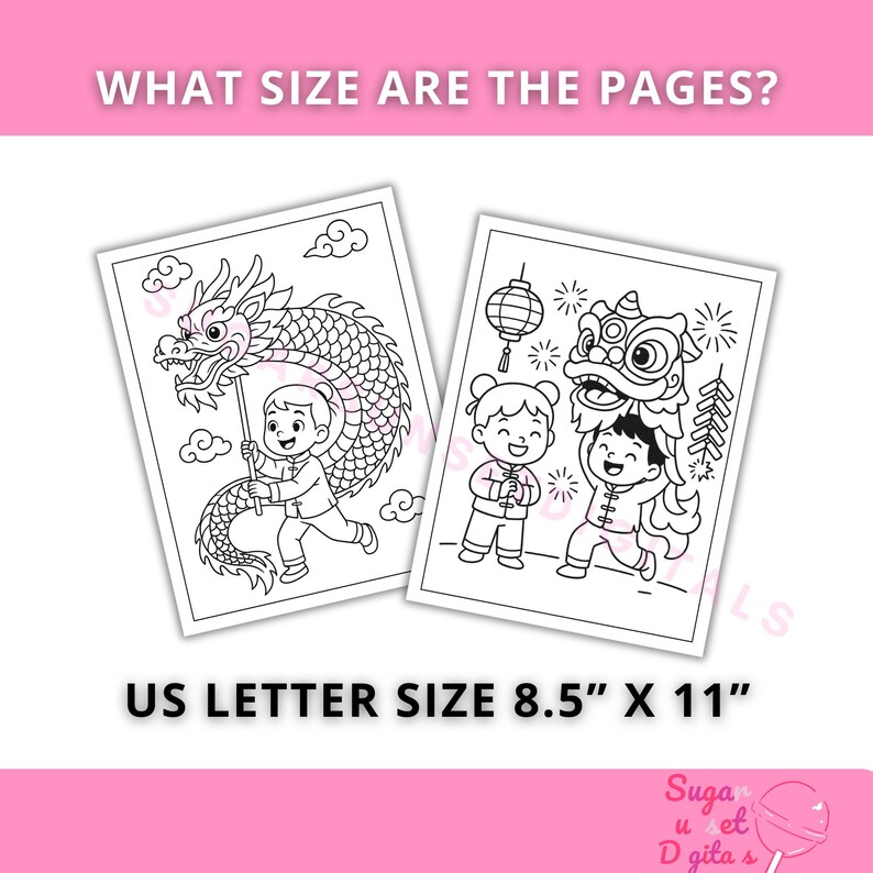 Lunar New Year Coloring Pages | Year of the Horse (PDF Printable) - Etsy