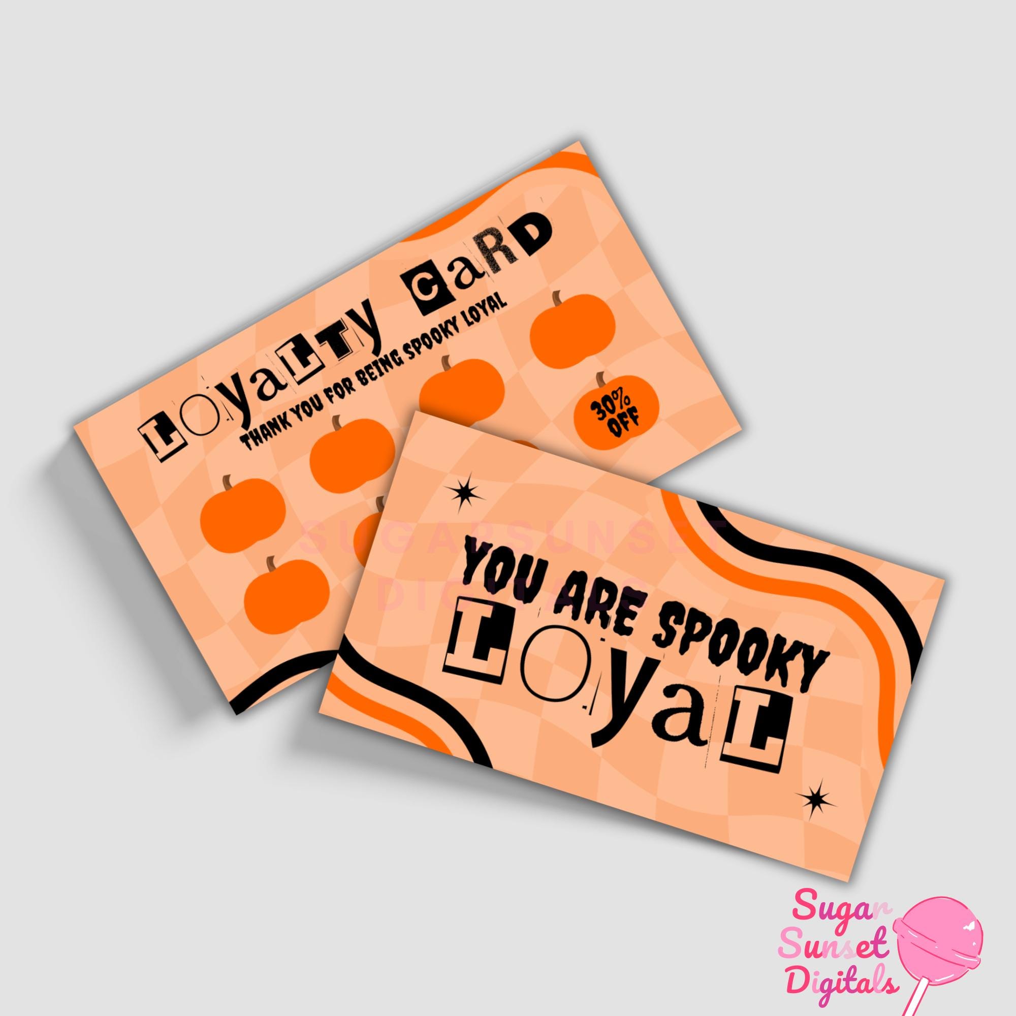 Editable Halloween Loyalty Card Template Canva Punch Card for Small ...