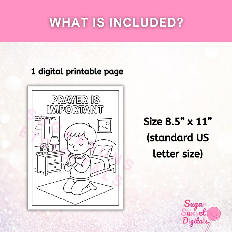 Prayer is Important Coloring Page Printable Christian Activity Faith ...