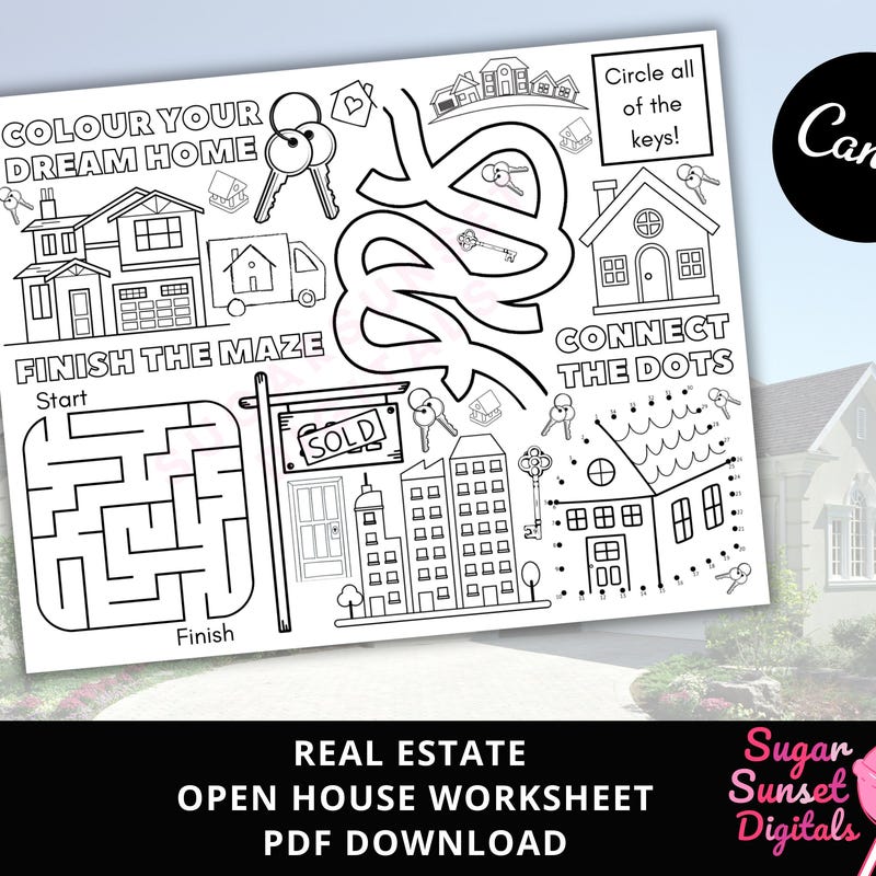 Realtor Coloring Sheets - Etsy