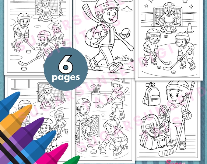 Hockey Activity Book | Hockey Coloring Pages | Kids Hockey Games ...