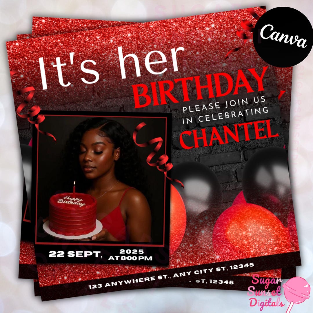 Editable Birthday Flyer Template: Customizable Party Invitation (canva ...