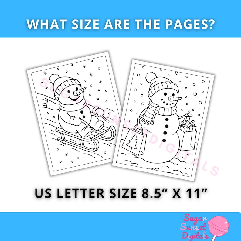 Snowman Coloring Pages Christmas Coloring Sheets Winter Printable Kids ...