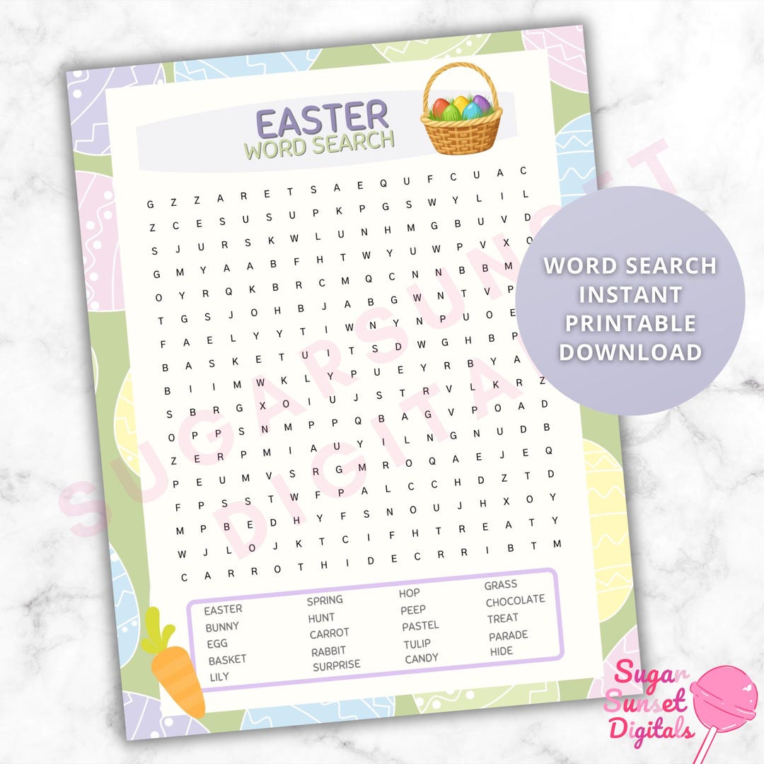 Easter Word Search Puzzle | Kids Holiday Classroom Activity (PDF ...