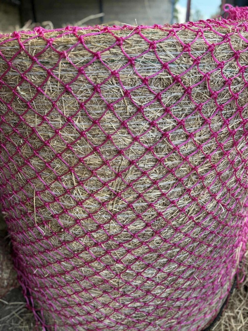 Round Bale Hay Net - Small Hole Slowfeeder for Hay & Haylage 7 Feet - Etsy