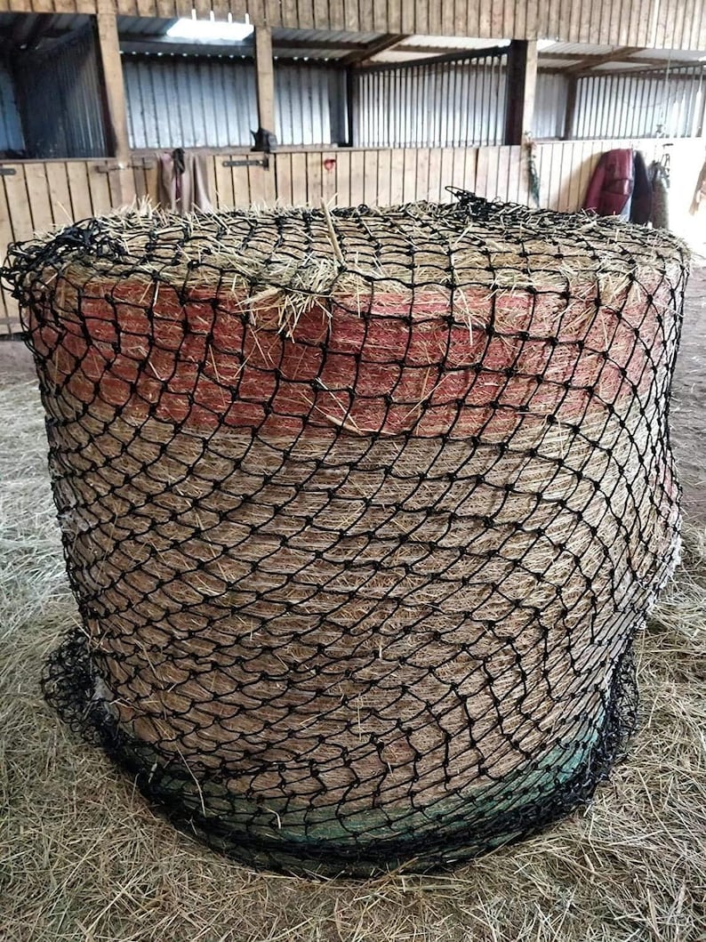 Round Bale Hay Net - Small Hole Slowfeeder for Hay & Haylage 7 Feet - Etsy