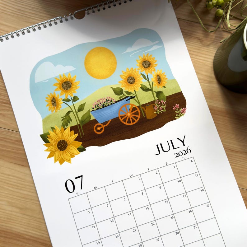 Whimsical Folk Art Calendar – Colorful Floral Illustration With Nature ...