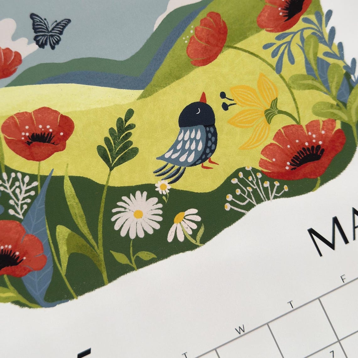 Whimsical Folk Art Calendar – Colorful Floral Illustration With Nature ...