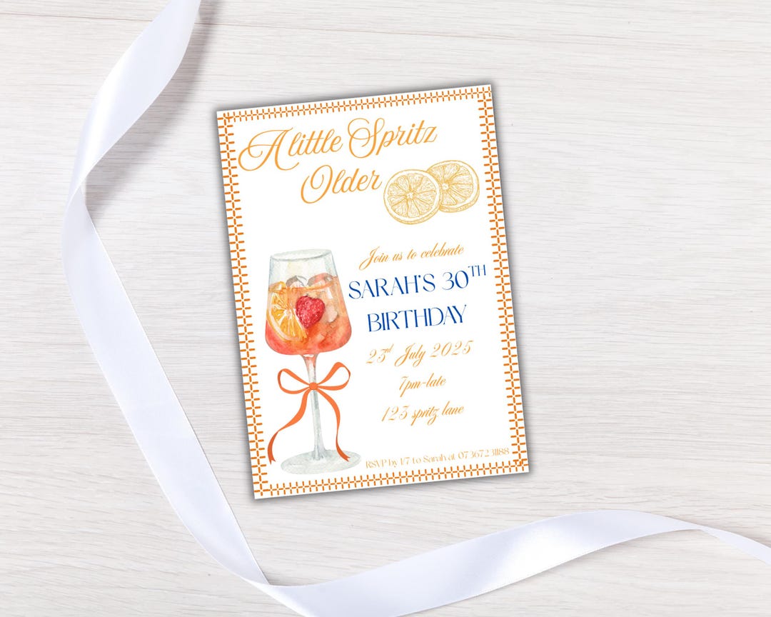 Aperol Spritz Birthday Invitation - Etsy