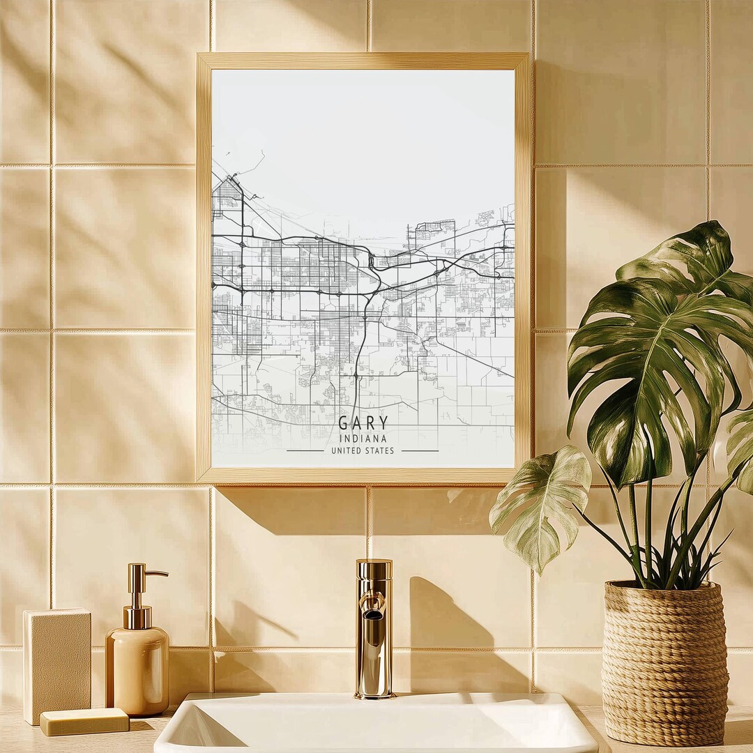 Personalized Gary Indiana Map Poster | Custom City Print - Etsy