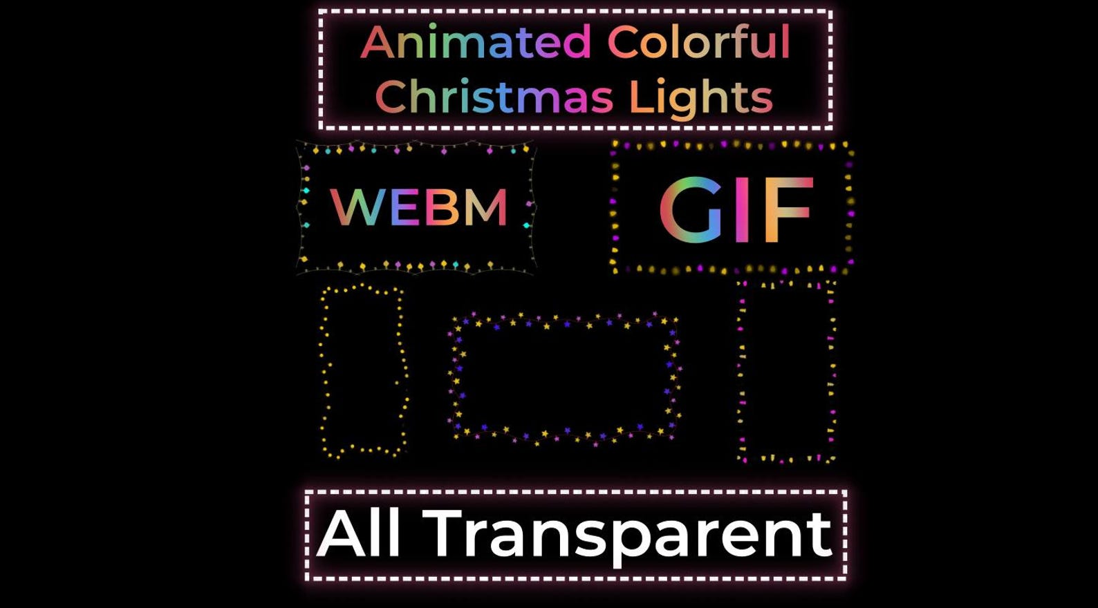 Animated Colorful Christmas Lights Garland GIF & WEBM Bundle | Festive ...