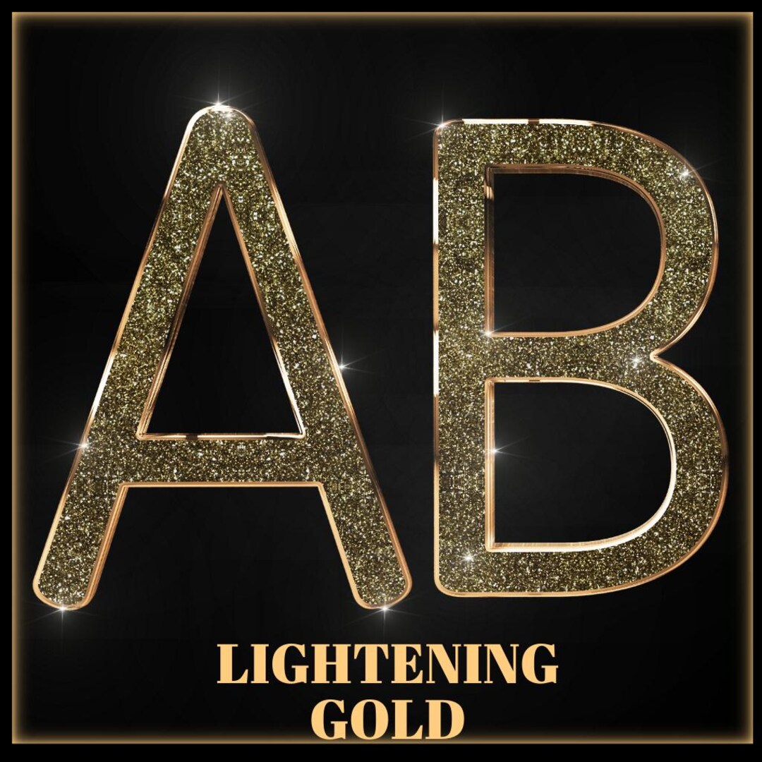 Bright Shiny Gold Alphabet & Numbers Clipart PNG | Luxury Metallic ...