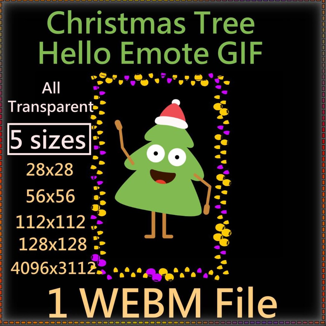 Animated Christmas Tree Hello Emote GIF | Cute Holiday Greeting ...