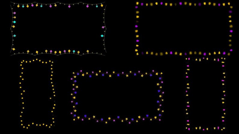 Animated Colorful Christmas Lights Garland GIF & WEBM Bundle | Festive ...