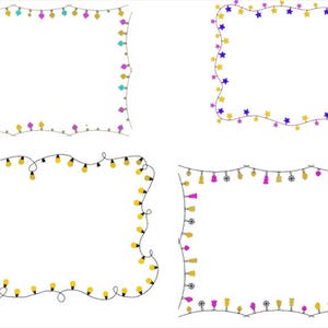 Animated Colorful Christmas Lights Garland GIF & WEBM Bundle | Festive ...