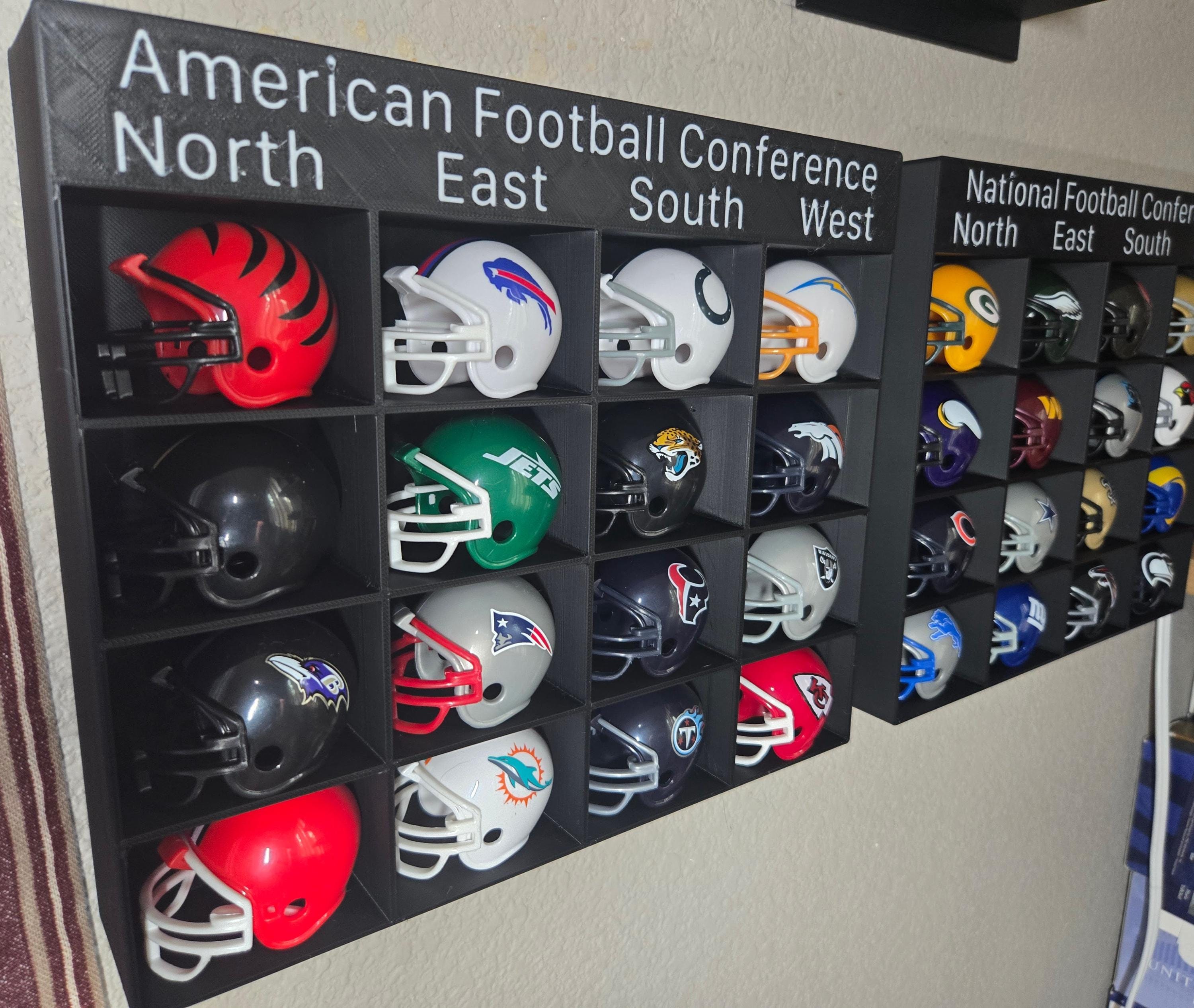 3D Printed NFL Mini Helmet Display Shelves (AFC & NFC) | Fits Riddell ...