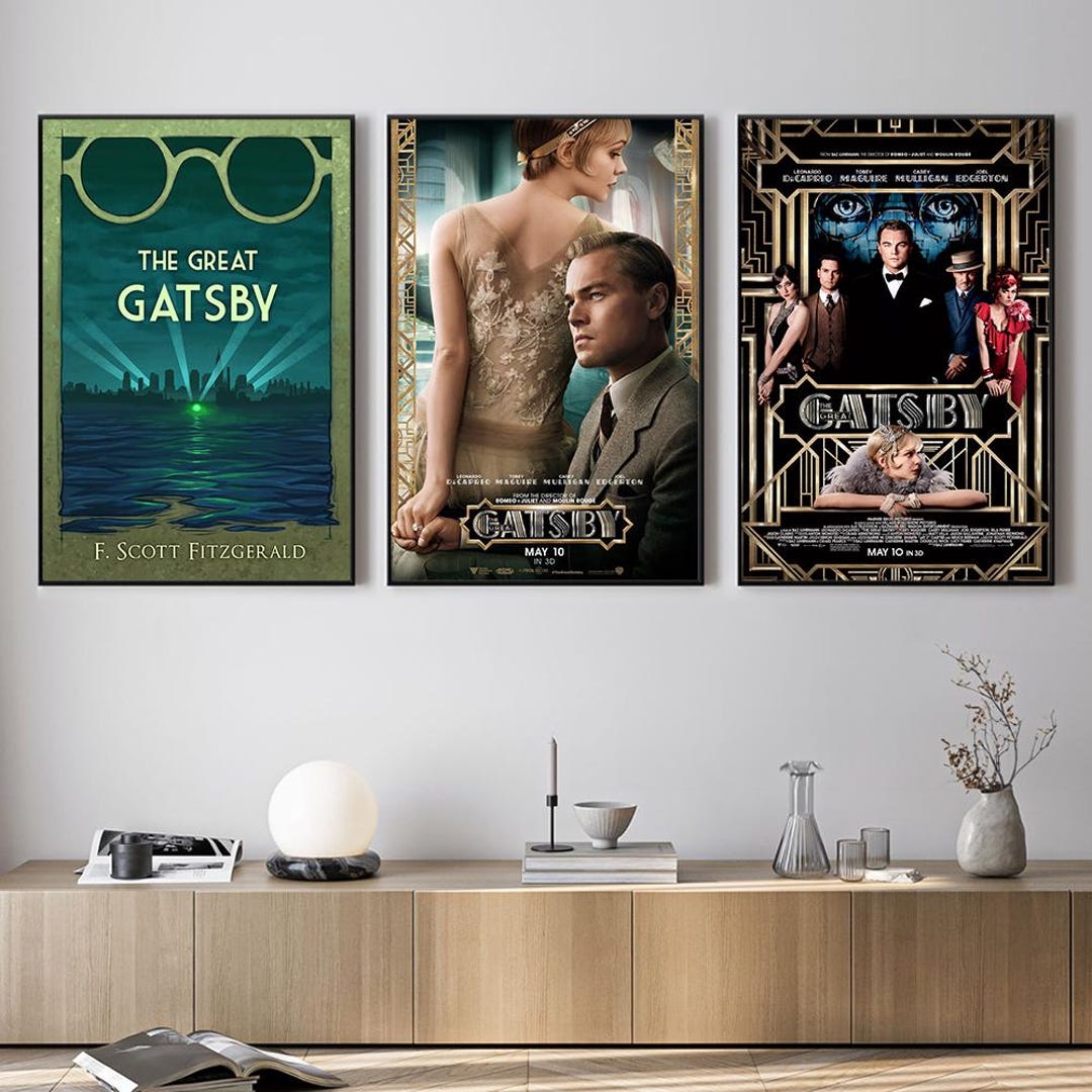 The Great Gatsby Movie Poster, Wall Art Prints, Canvas Material Gift ...