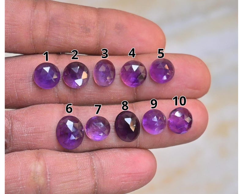 Natural Amethyst Gemstone Rose Cut Mix Shape Cabochons Loose Gemstones ...