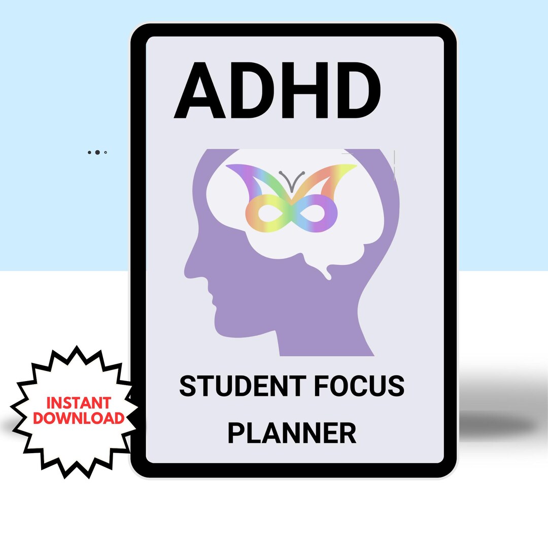 ADHD Student Focus Planner Printable | Study Organization Time ...