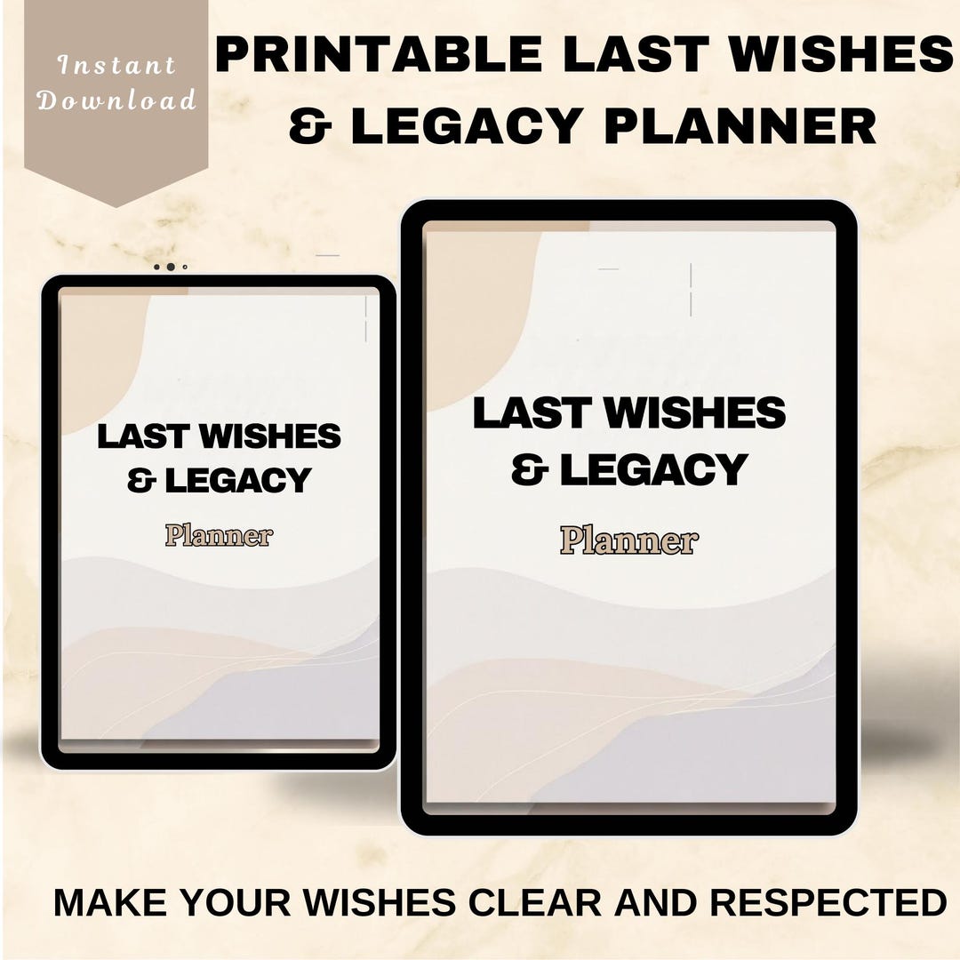Last Wishes and Legacy Planner Printable | Final Arrangements and ...
