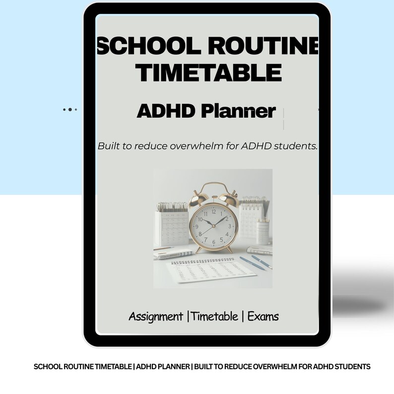 Stundenplan ADHS Planer Schulalltag | Wochenplan Schule Printable ...
