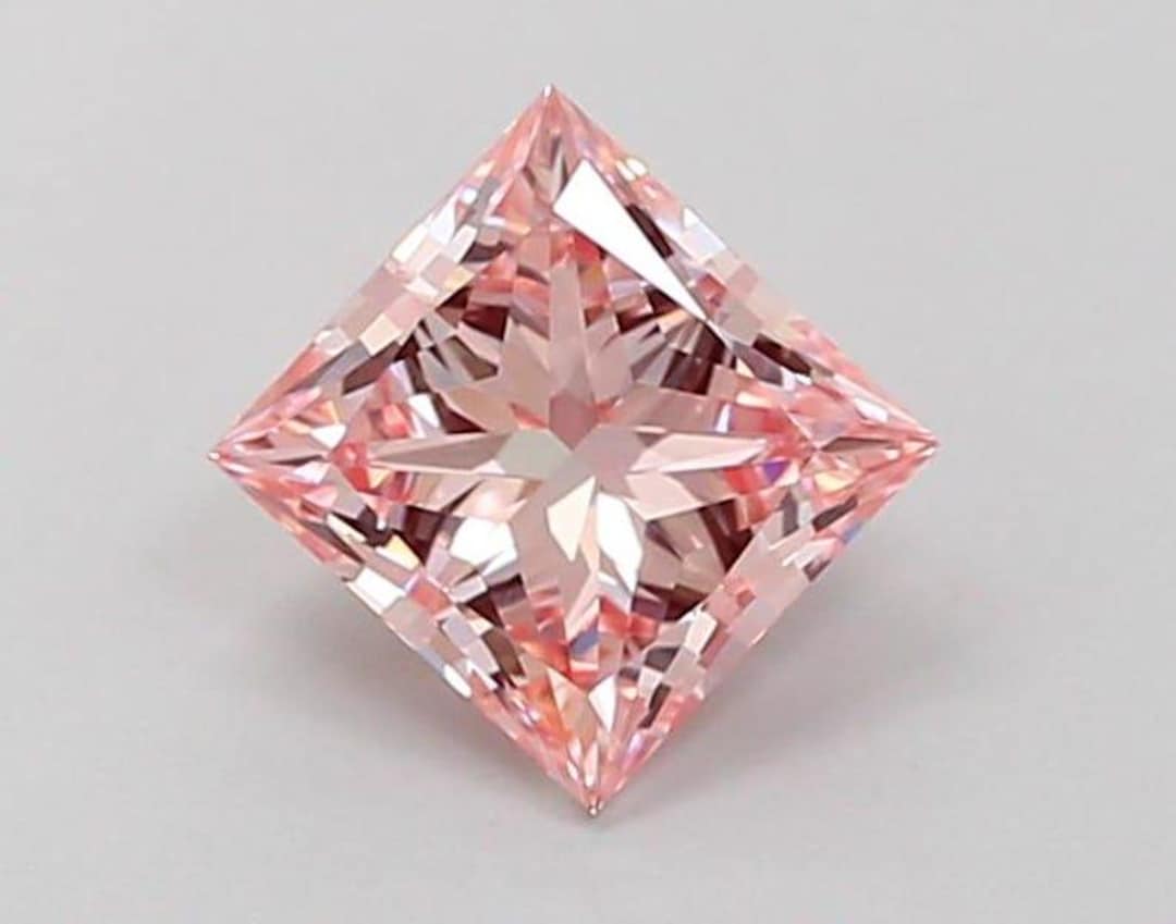 Vivid Pink Princess Cut Lab-grown Diamond | 2 Carat CVD Loose Gem - Etsy