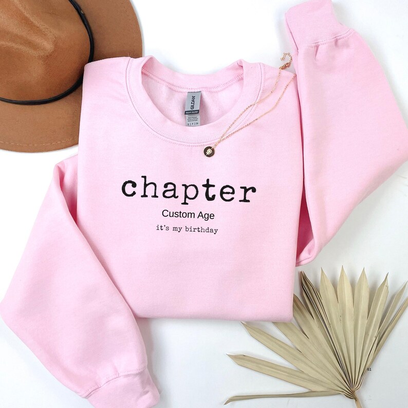 Custom Chapter Birthday Sweatshirt Design Minimalist Vintage Typewriter ...