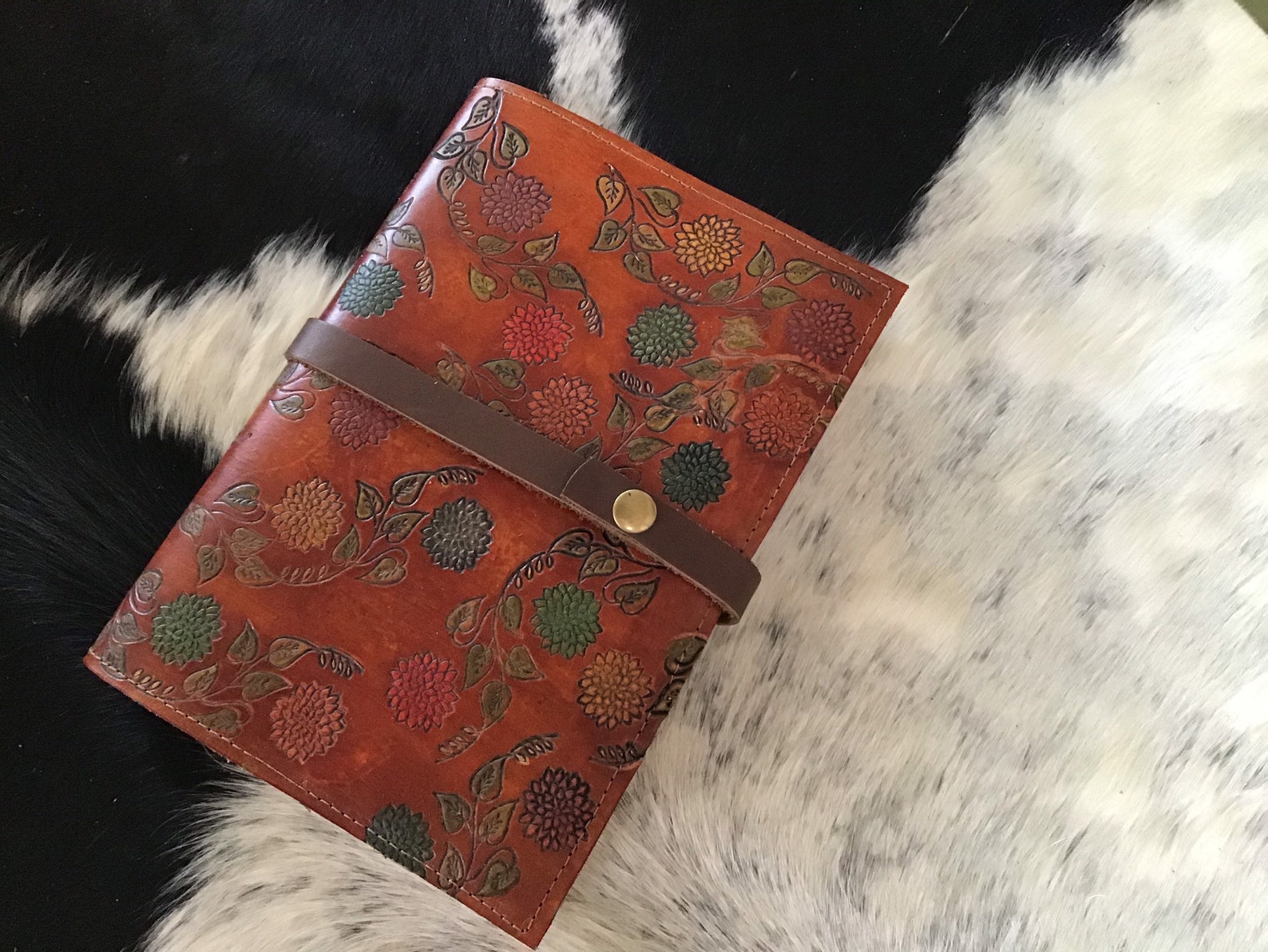Hippie Journal Leather Writing Notebook Recipe Book Diary - Etsy