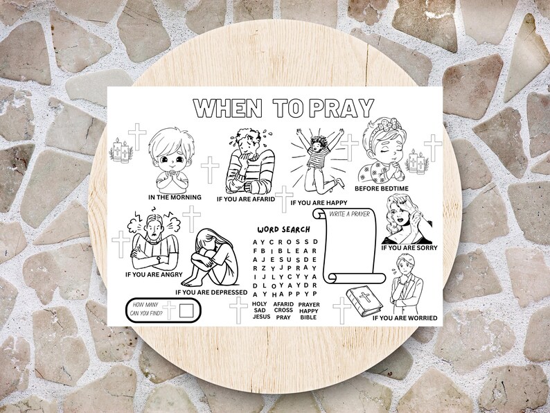 When to Pray Coloring Page, When to Pray Coloring Sheet Activity for ...