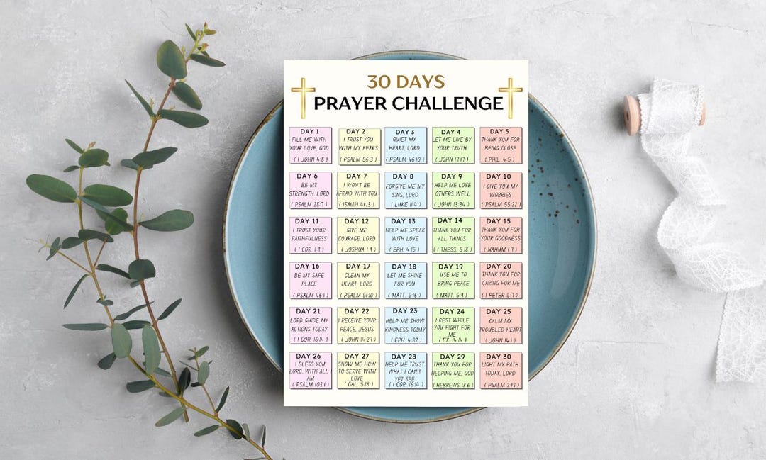 30 Days Prayer Challenge, Family Daily Devotional Prayer, Printable ...