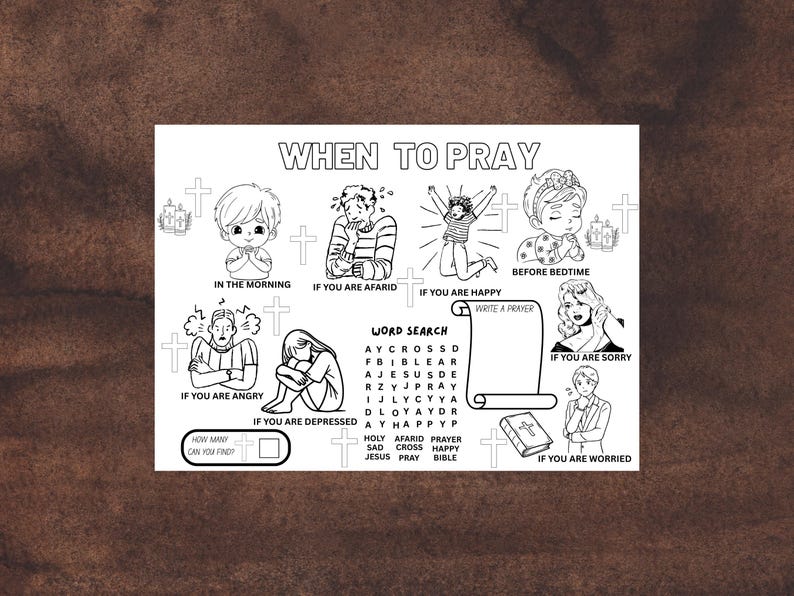 When to Pray Coloring Page, When to Pray Coloring Sheet Activity for ...