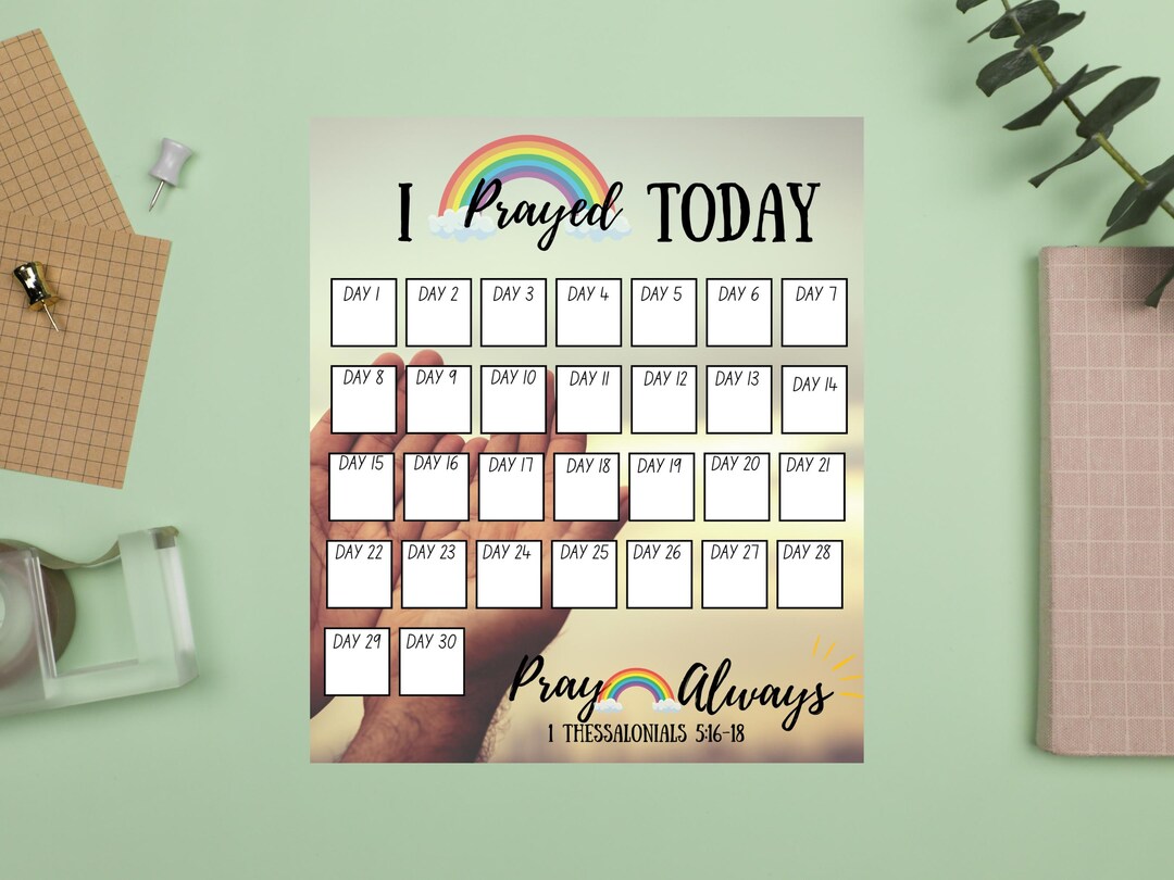 30 Days Prayer Tracker, Daily Prayer Tracker, Monthly Prayer Tracker ...