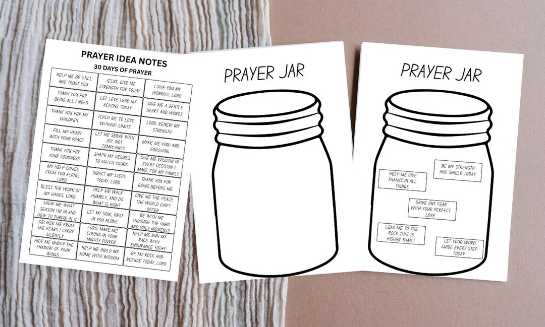 Printable Prayer Prompts Jar Craft, 30 Days of Prayer Activities ...