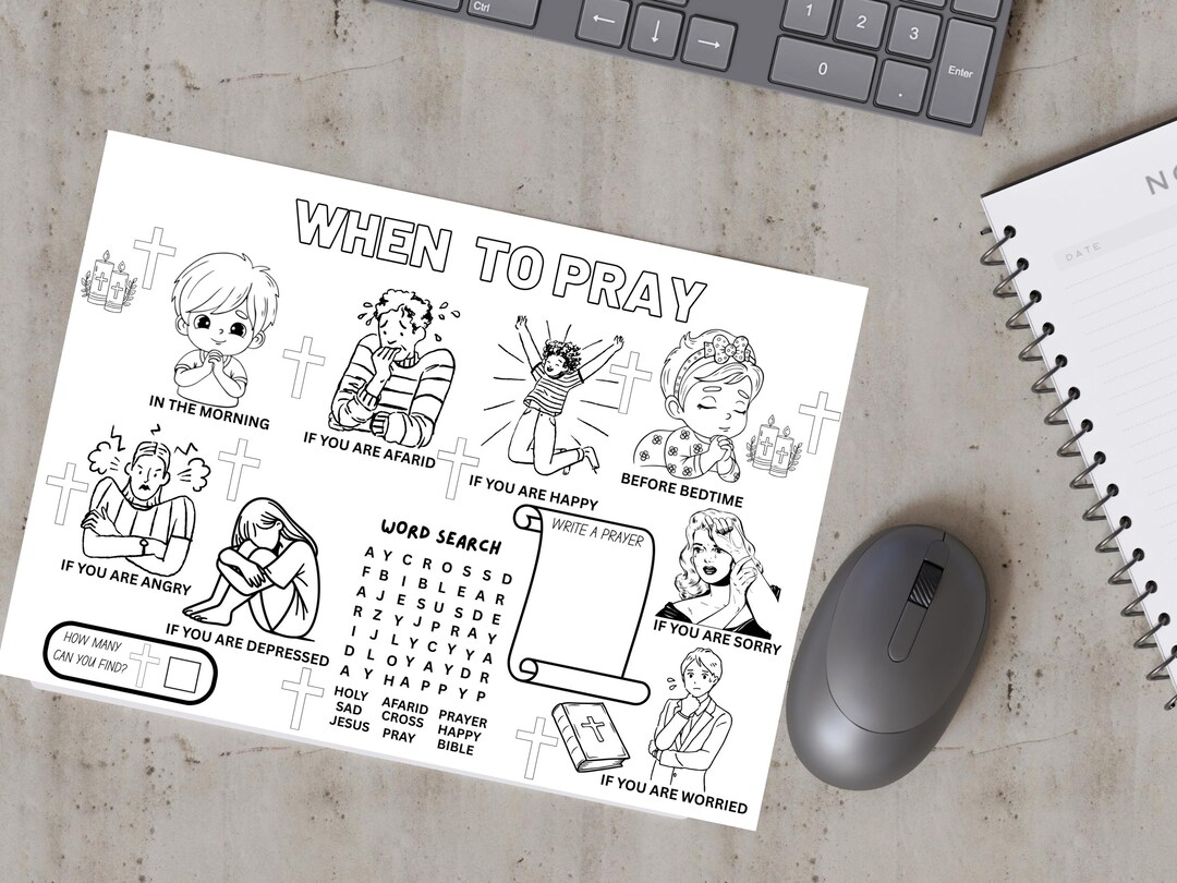 When to Pray Coloring Page, When to Pray Coloring Sheet Activity for ...