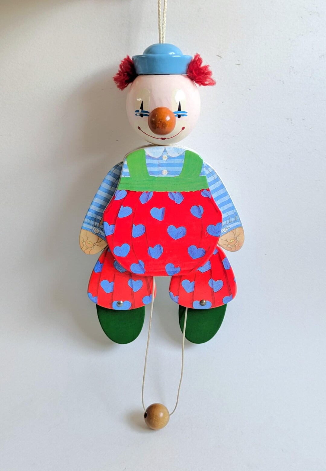 Vintage 1980s Wooden Sevi Clown Jumping Jack Toy - Etsy