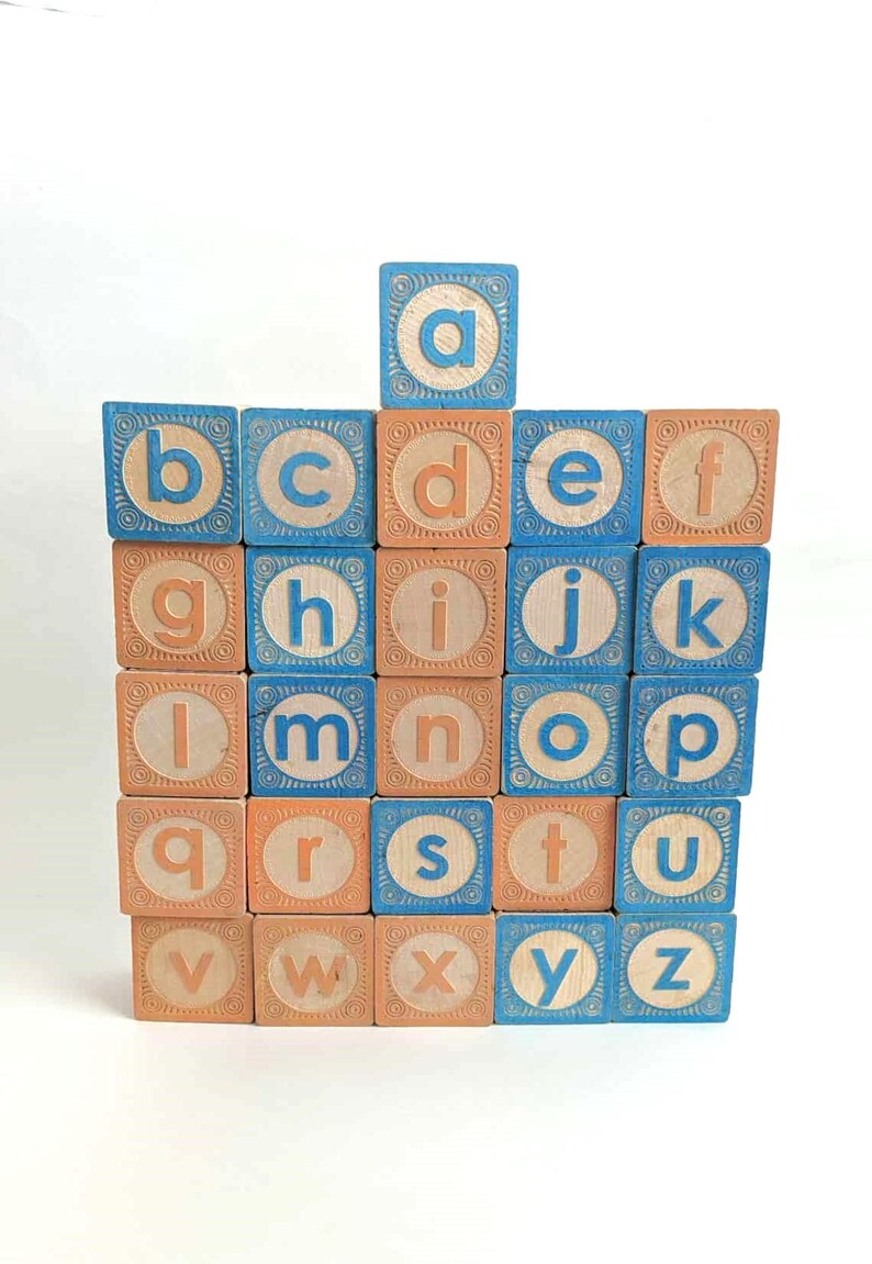 Pick Your Own! - Vintage Colourful Wooden Alphabet Blocks - Etsy