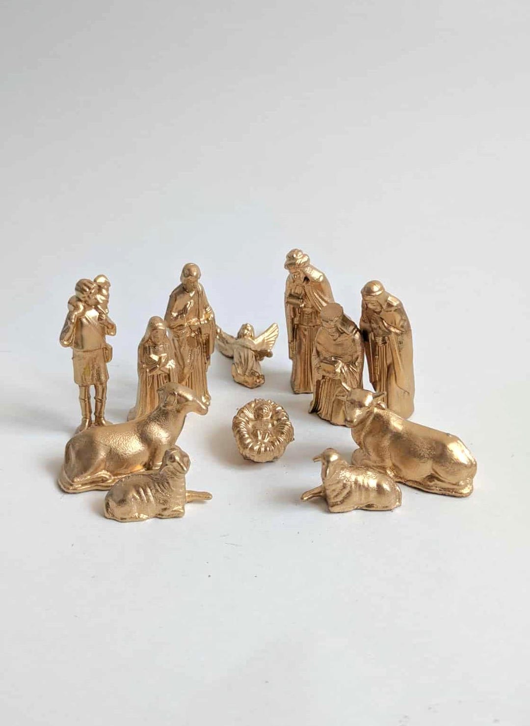 Vintage Miniature Golden Nativity Set - With Festive Box! - Etsy