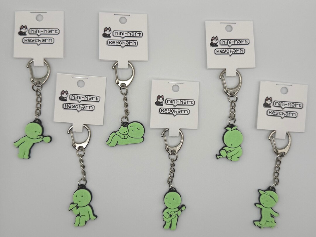 Glow-in-the-dark Smiski Keychain: 3D Printed Kawaii Figure Charm - Etsy