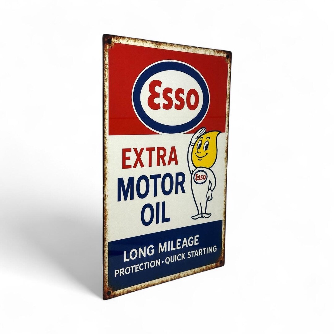 Vintage ESSO Motor Oil Garage Sign | Retro Petroliana Wall Art ...