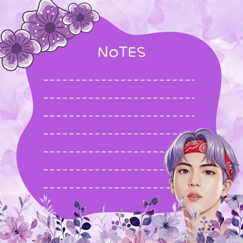 BTS Inspired Printable Notepad: Kpop ARMY Journal (digital Download) - Etsy