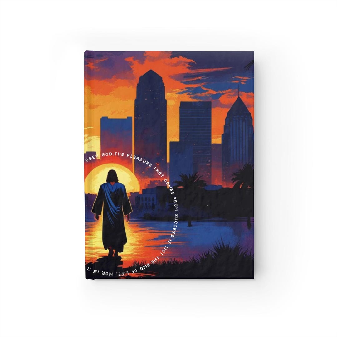 Know & Obey Christian Journal - Sunset Cityscape, Jesus on Water, Faith ...