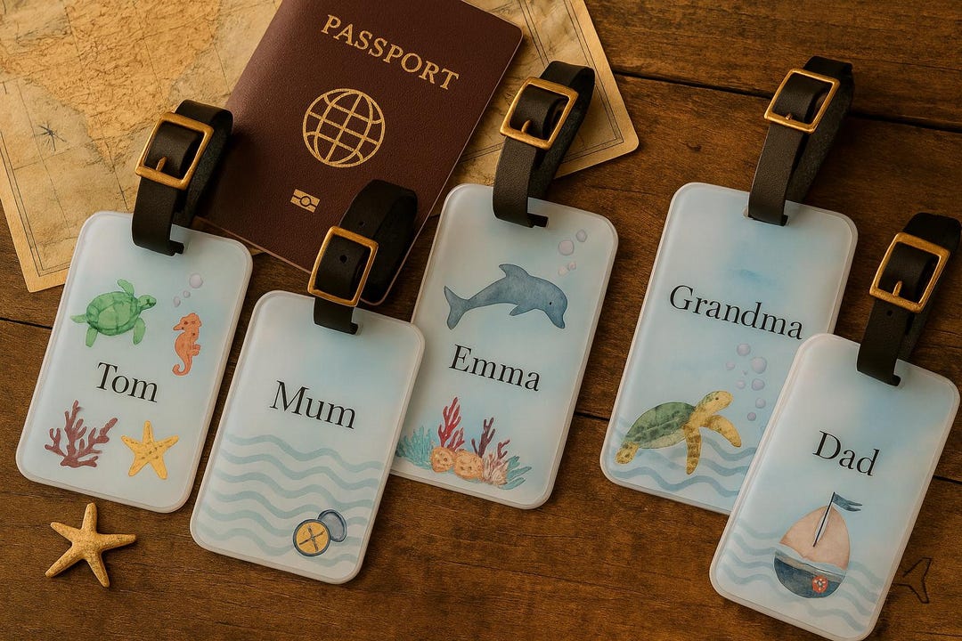 Personalized Family Luggage Tag Set, Custom Travel Tags for Kids ...