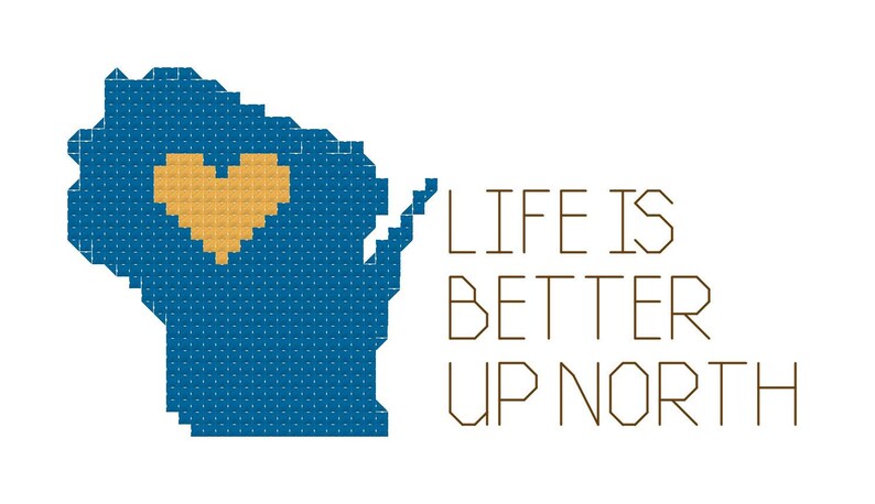 Life is Better up North Wisconsin Cross Stitch Pattern - Etsy