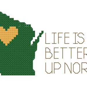 Life is Better up North Wisconsin Cross Stitch Pattern - Etsy